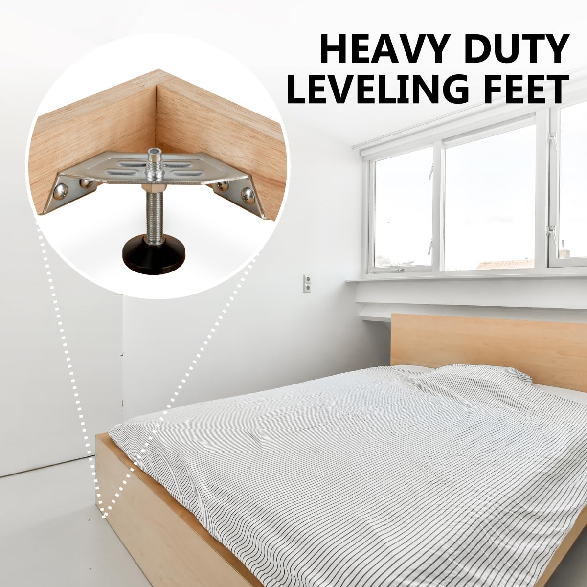 Corner Bracket Levelers 4 Pack 4pcs Screw Furniture Adjustable Cabinet