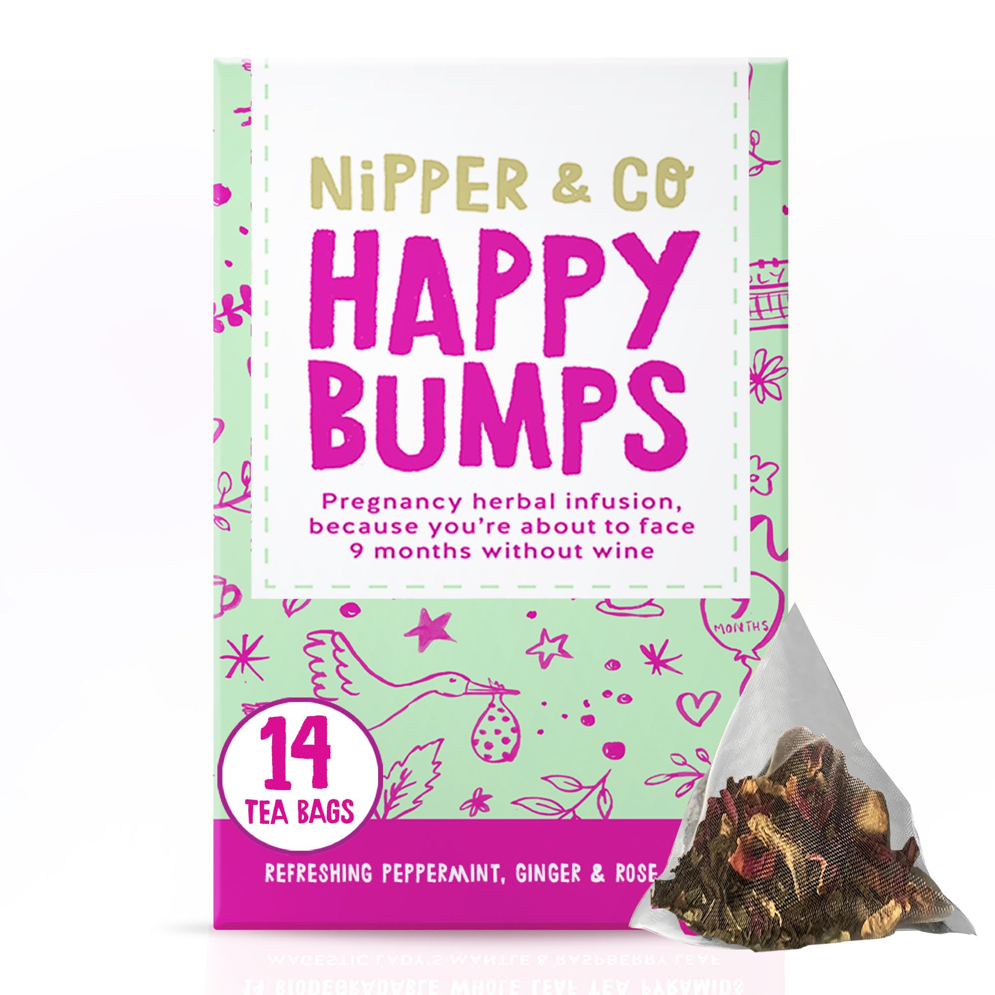 Buy Nipper & Co, Happy Bumps Natural al Pregnancy Tea With Peppermint ...