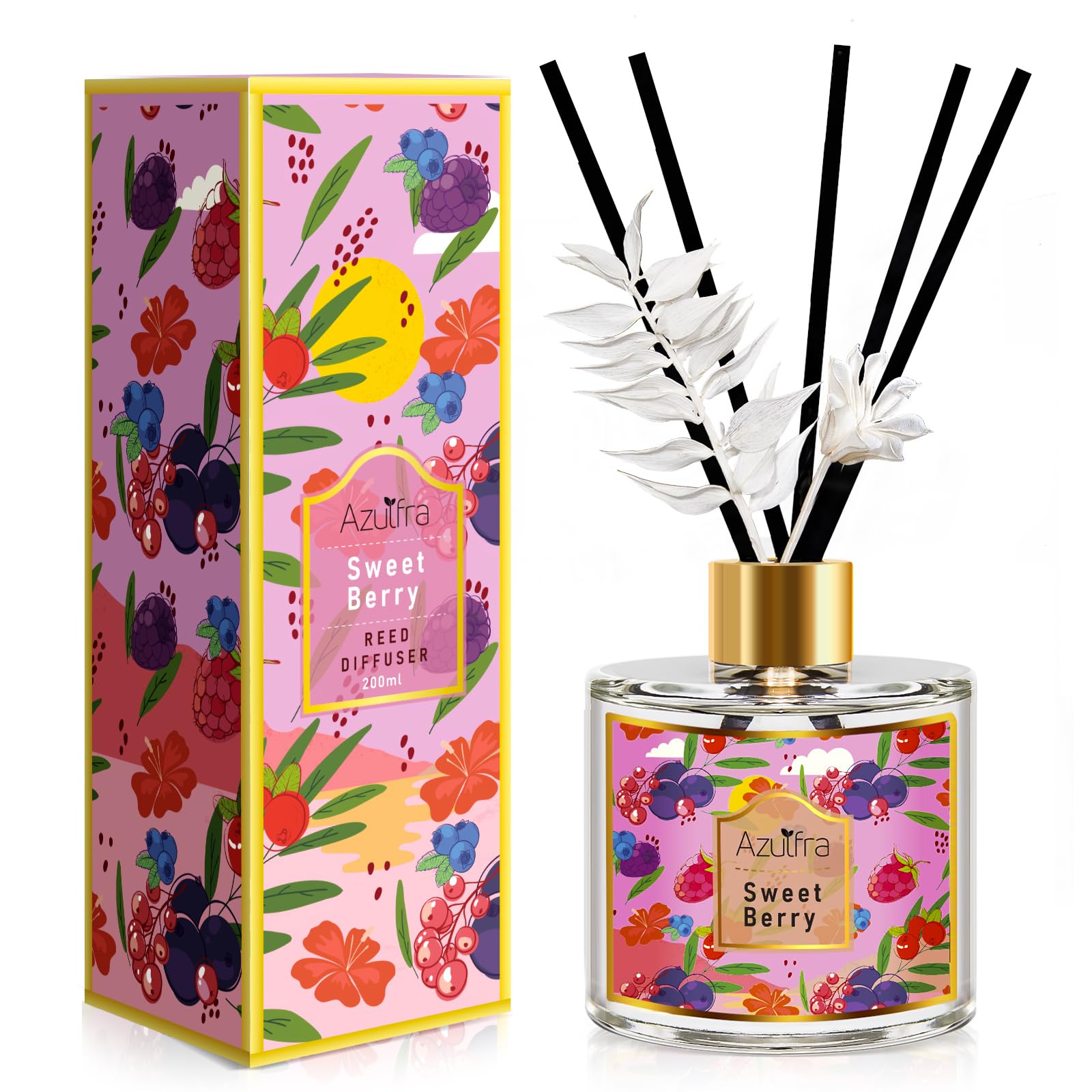Amazon.com: AzulFra Reed Diffuser for Home, 6.7oz Sweet Berry Scent ...