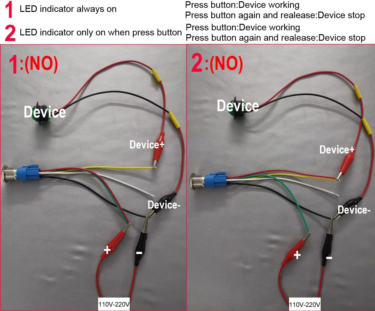 Buy Gebildet 0.87''/22mm Stainless Steel Latching Push Button Switch ...