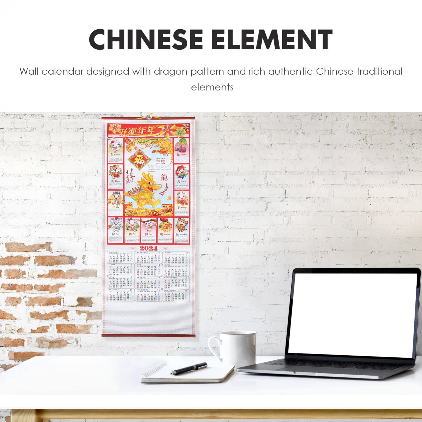 Snapklik.com : 2024 Chinese Wall Scroll Calendar Year Of The Dragon ...