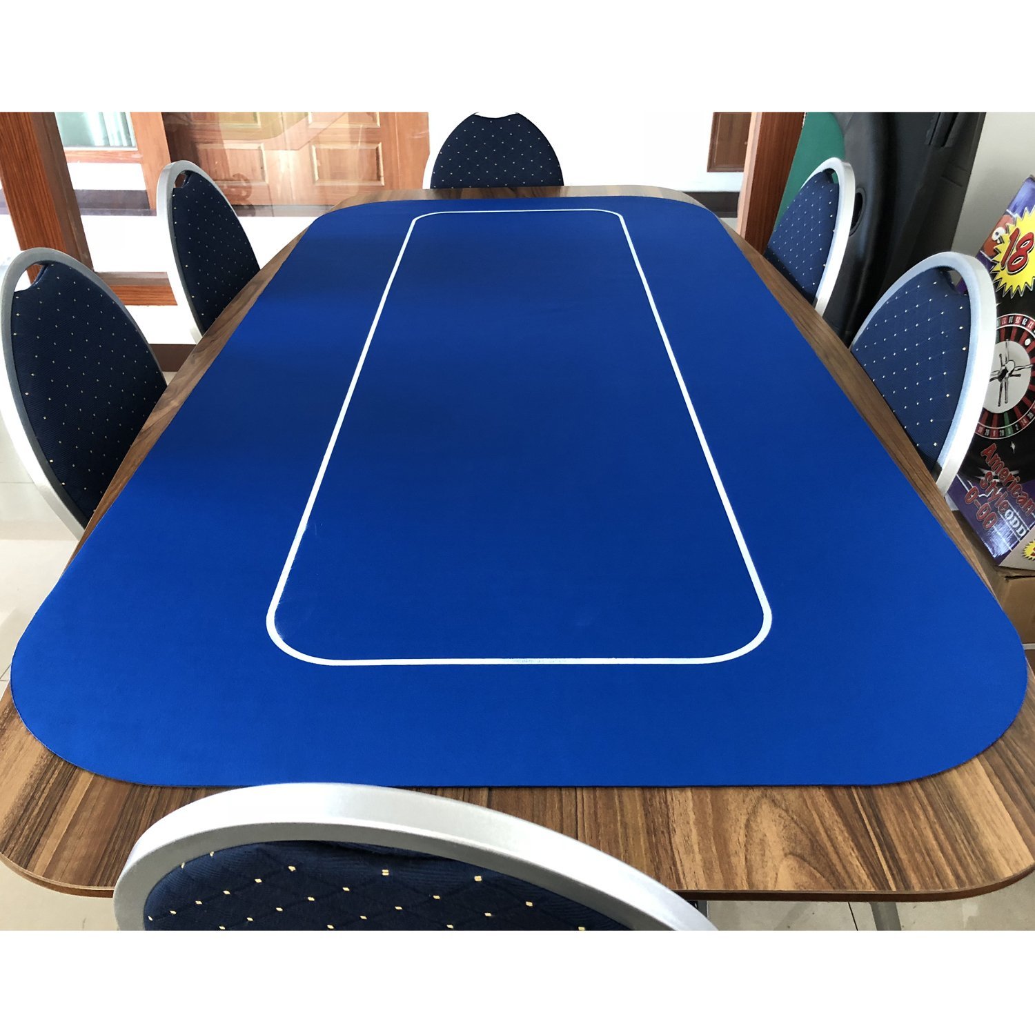 70" x 35" Portable Rectangle Sure Stick Rubber Foam Poker Table Top ...