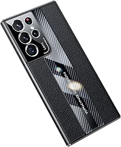 Amazon.com: Lunivop for Samsung Galaxy s23 Ultra case Slim TPU Carbon Fiber & Leather Silicone ...