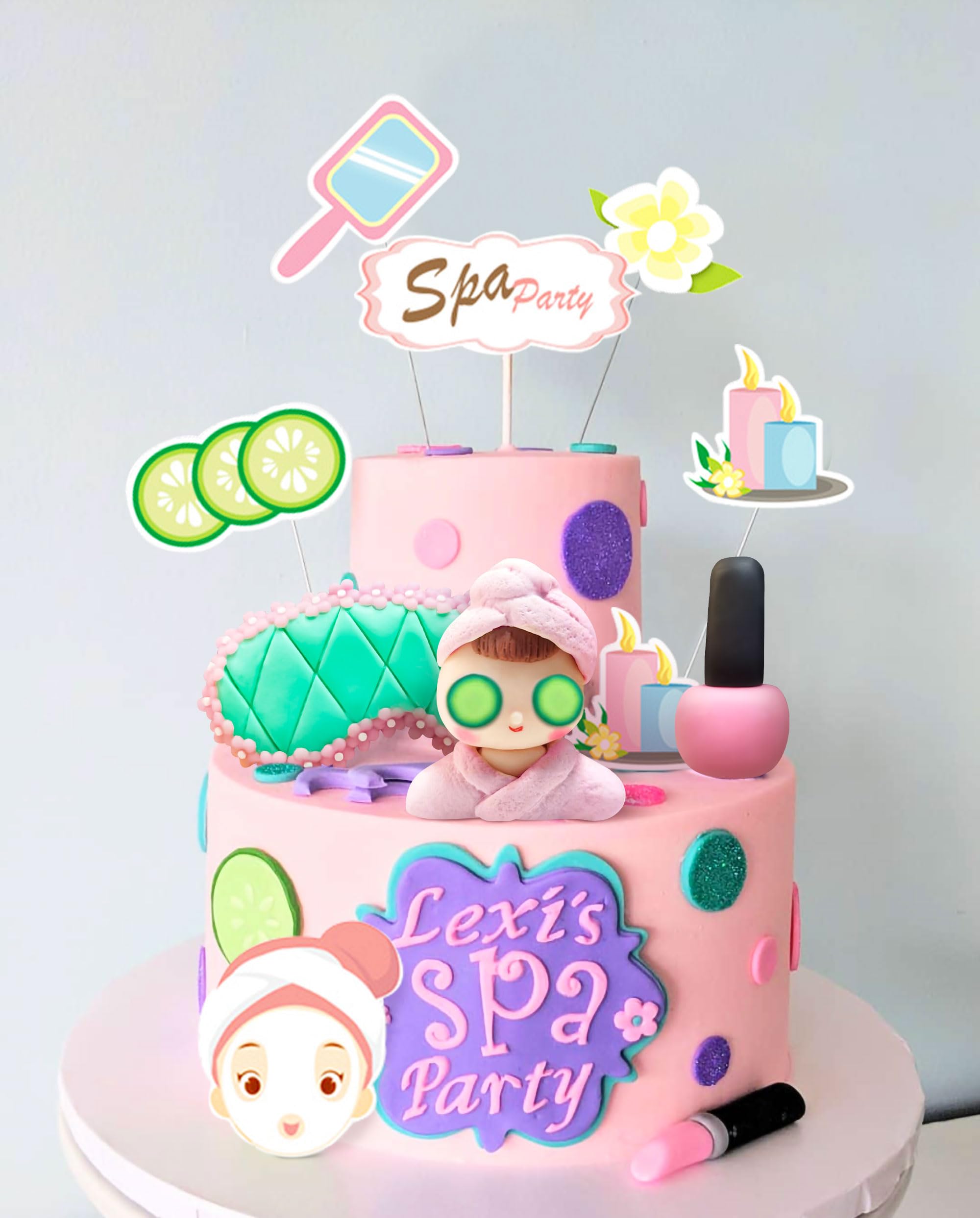 Snapklik.com : Spa Party Cake Topper Spa Party Cake Decoration Eye Mask ...