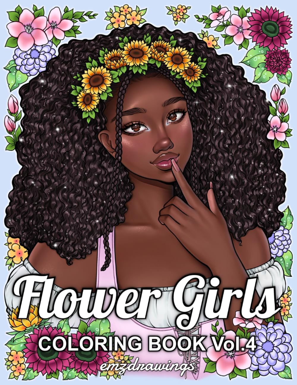 Amazon.com: Flower Girls Volume 4: Coloring Book For Adults and Teens ...