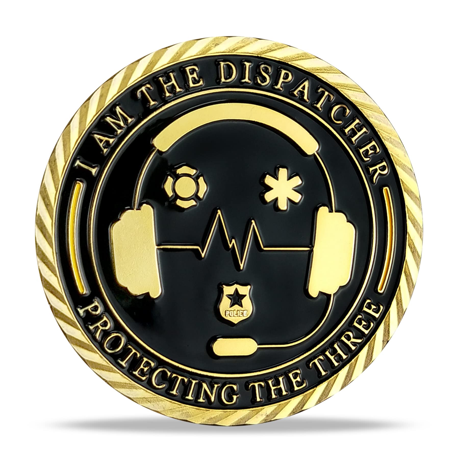 Amazon.com: Thin Gold Line Challenge Coin 911 Emergency Dispatcher Gift ...