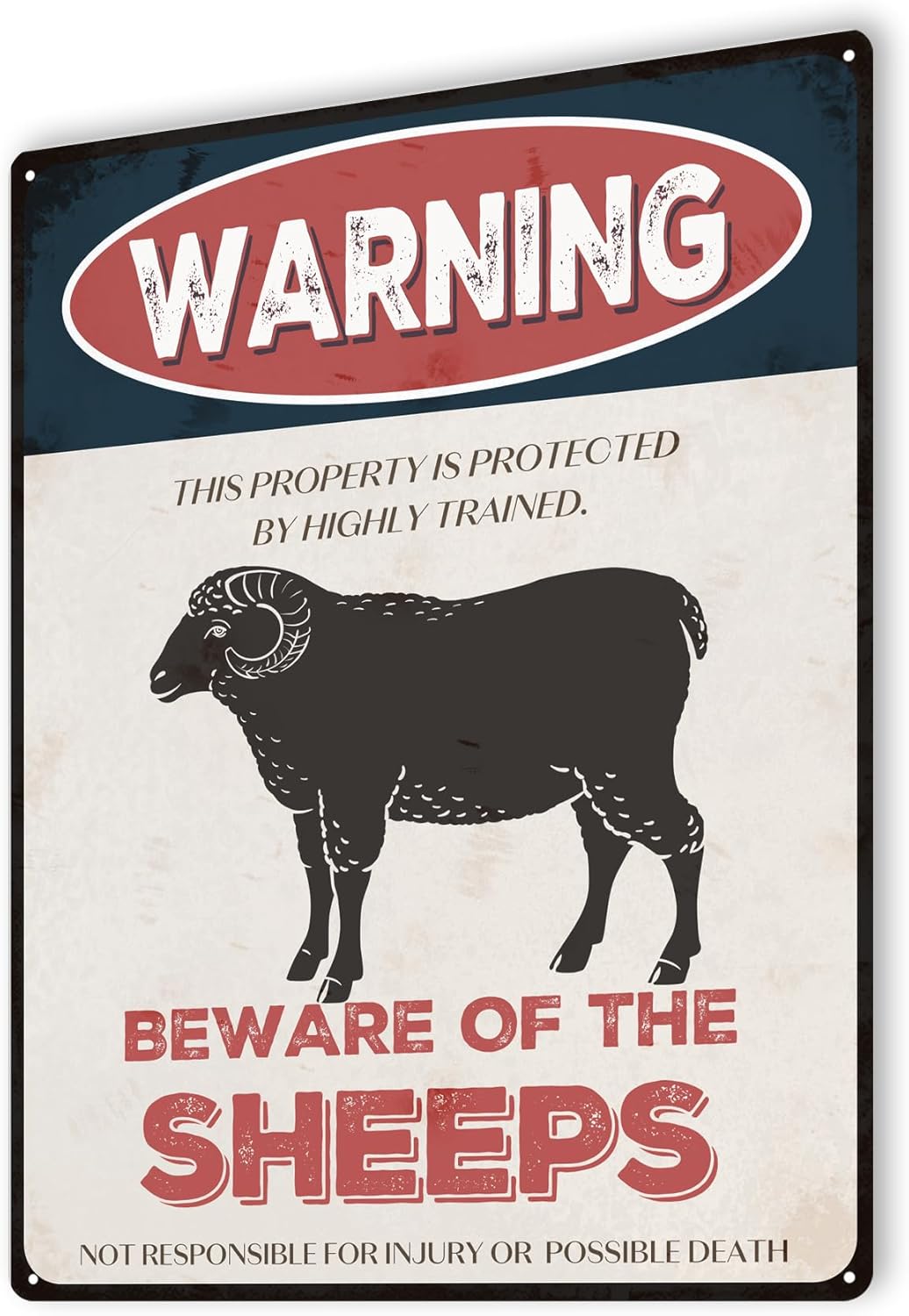 Amazon.com : Beware of Sheeps Sign 12x16 inch Animal Metal Signs for ...