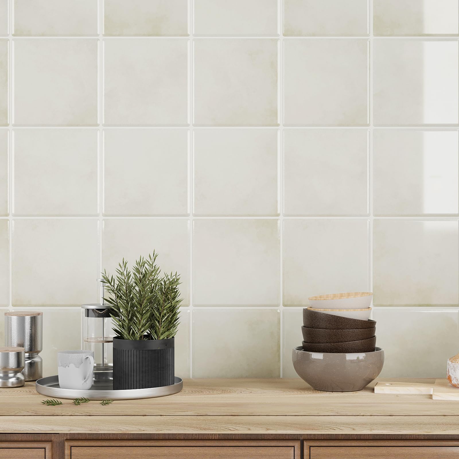 Snapklik.com : Cream Beige Backsplash Tile Peel And Stick Backsplash ...