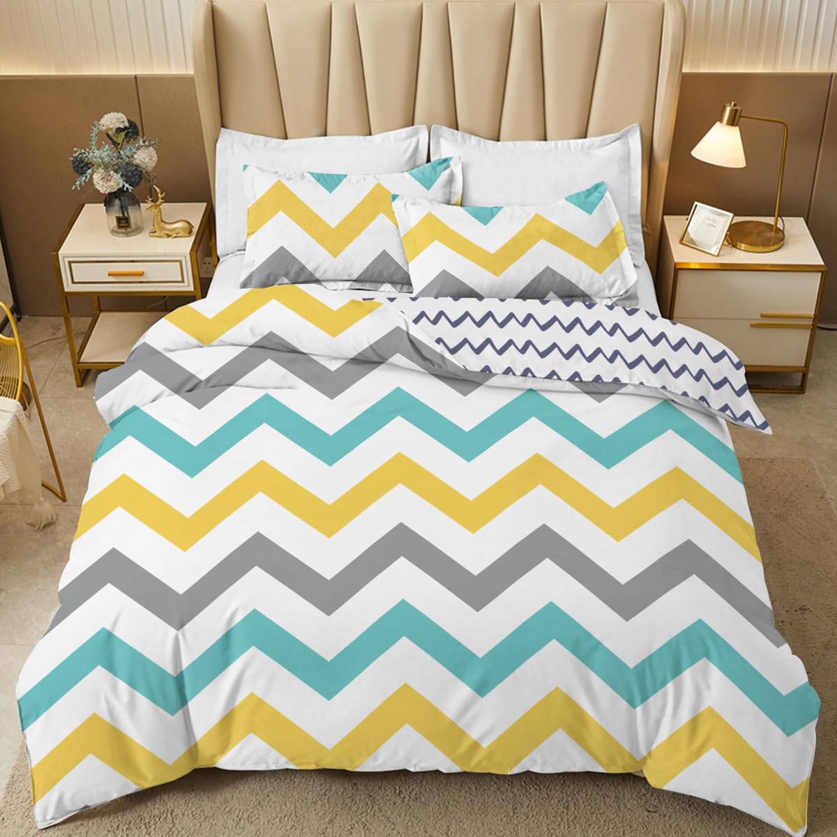 Grey Chevron Bedding Twin