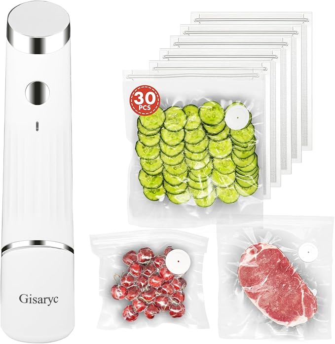 Amazon.com: Handheld Vacuum Sealer for Food, Portable Cordless Sealer with 30 Reusable Bags for ...