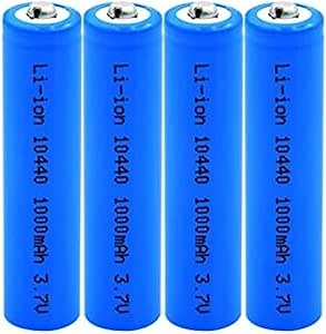 Amazon.com: BAICHANG 10440 Battery 3.7v Li-ion Rechar 1000mAh,4-Pack ...