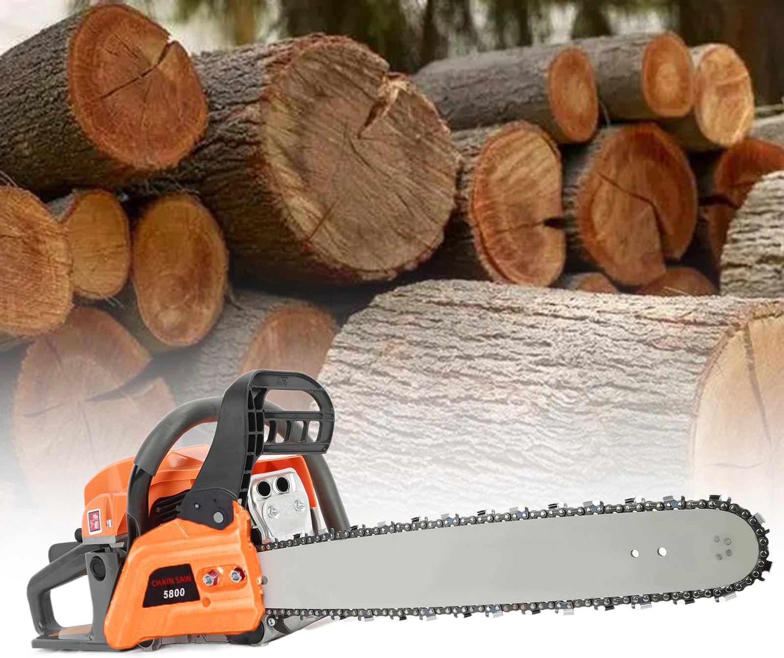 Amazon.com: 58CC 20" Gas Powered Chain Saw Handheld Cordless Petrol ...