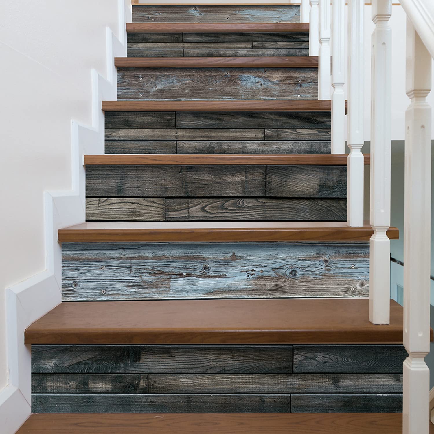 Buy TUOKING 7 Strips Stair Stickers, Peel and Stick Vinyl Stair Decals ...