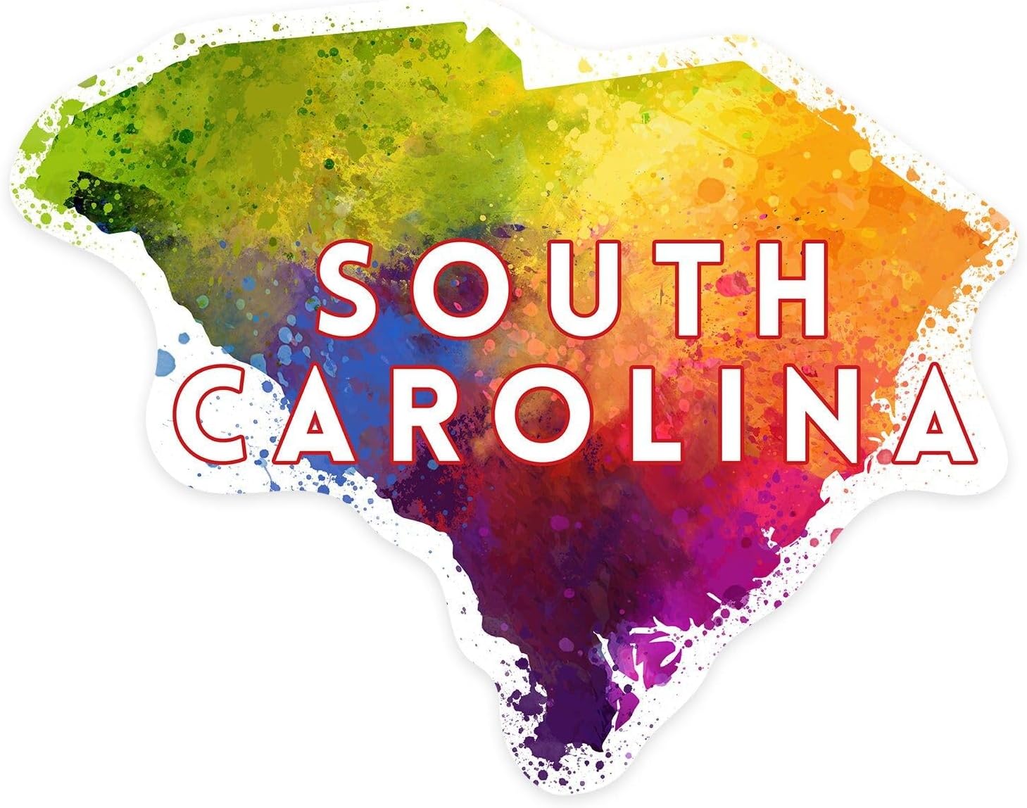 Amazon.com - (Pack of 2) South Carolina, State Watercolor Sticker ...