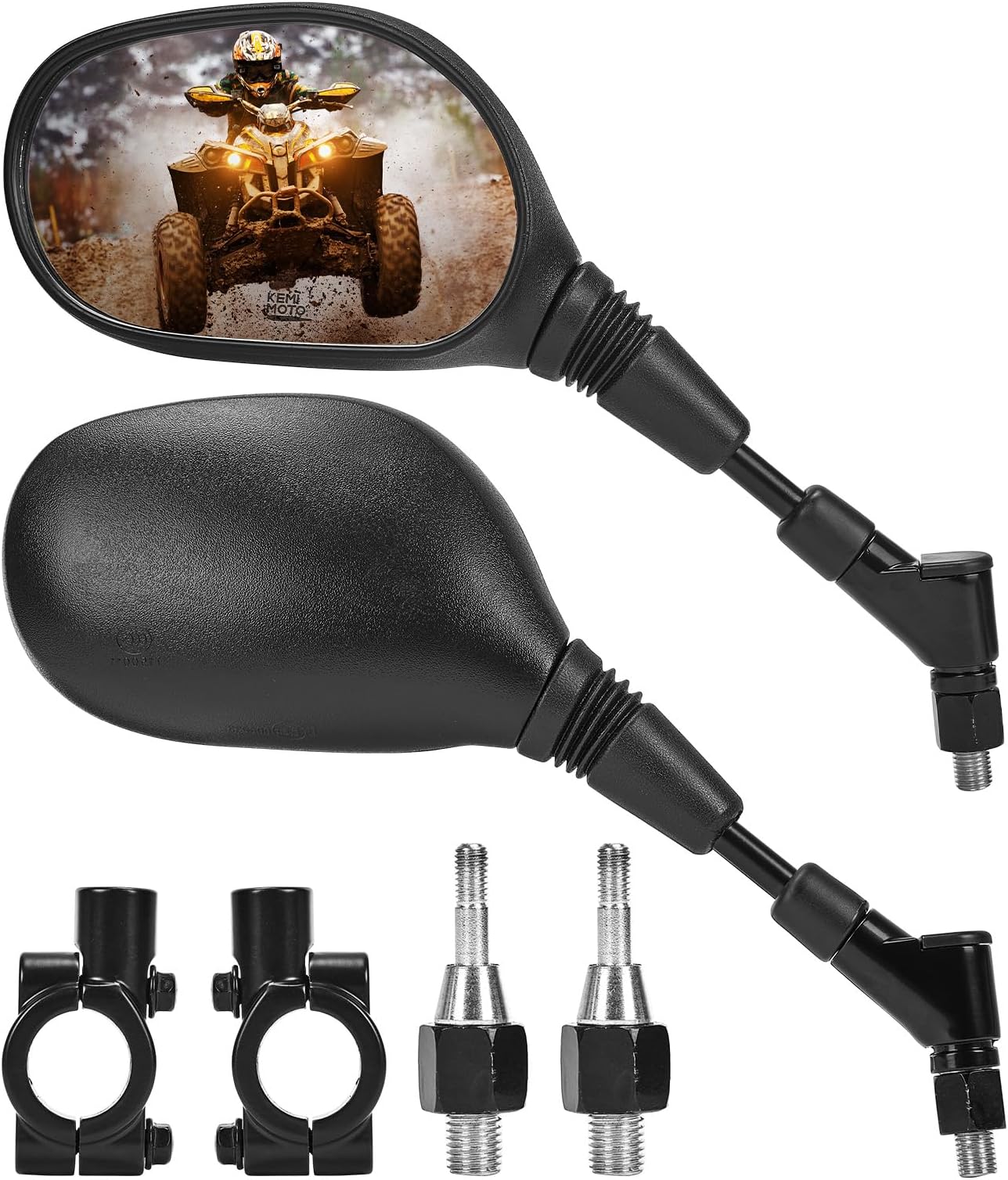 Amazon.com: KEMIMOTO ATV Mirrors Multi-angle Adjustable 10MM Motorcycle ...
