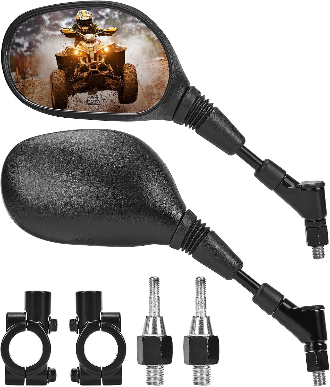 Amazon.com: KEMIMOTO ATV Mirrors Multi-angle Adjustable 10MM Motorcycle ...