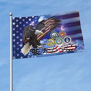 Amazon.com : Memorial Day Freedom Military Flag 3x5 Ft Freedom Armed ...