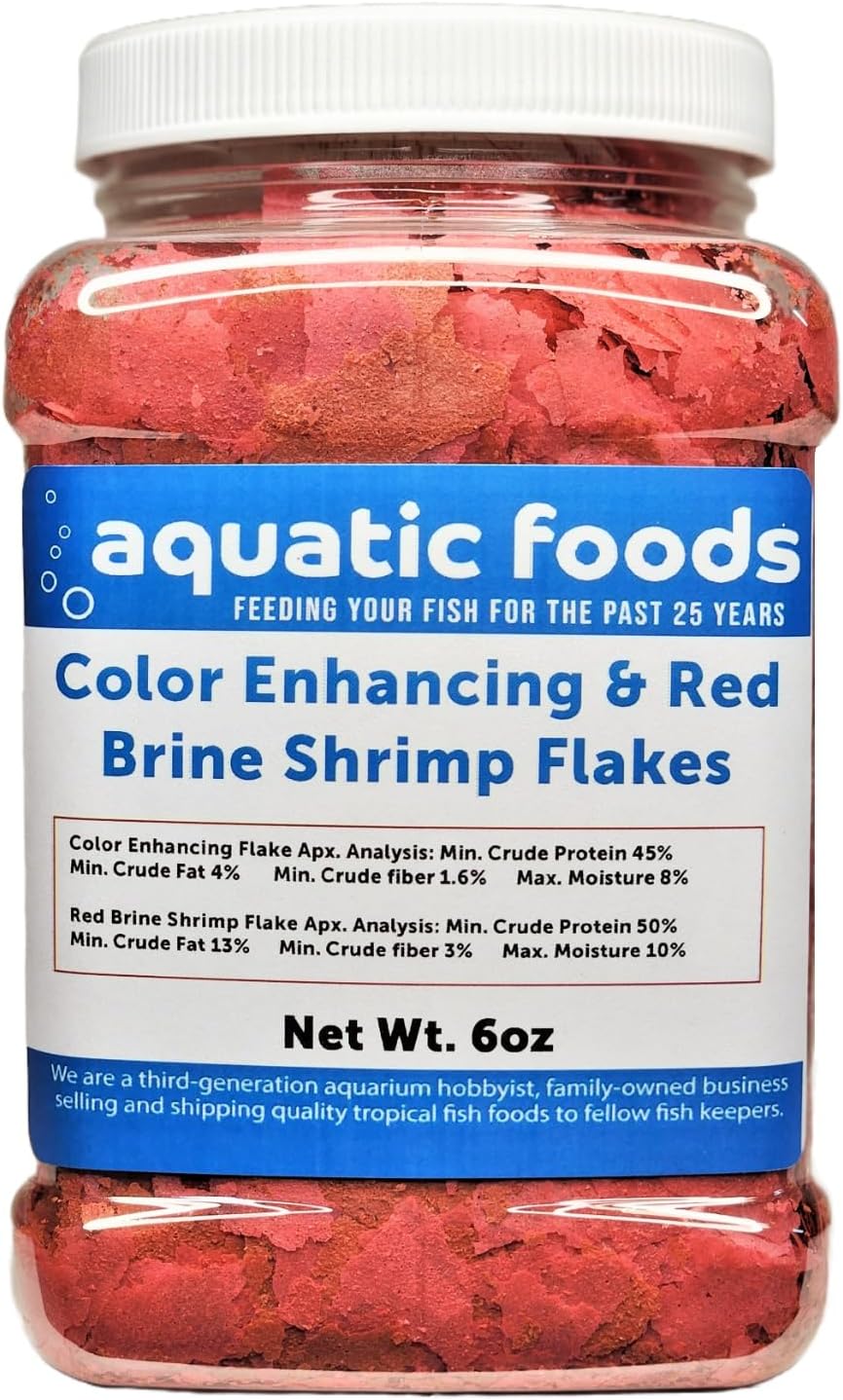 Amazon.com: Aquatic Foods Inc. Ultra Color Enhancing Flakes & Red Brine ...