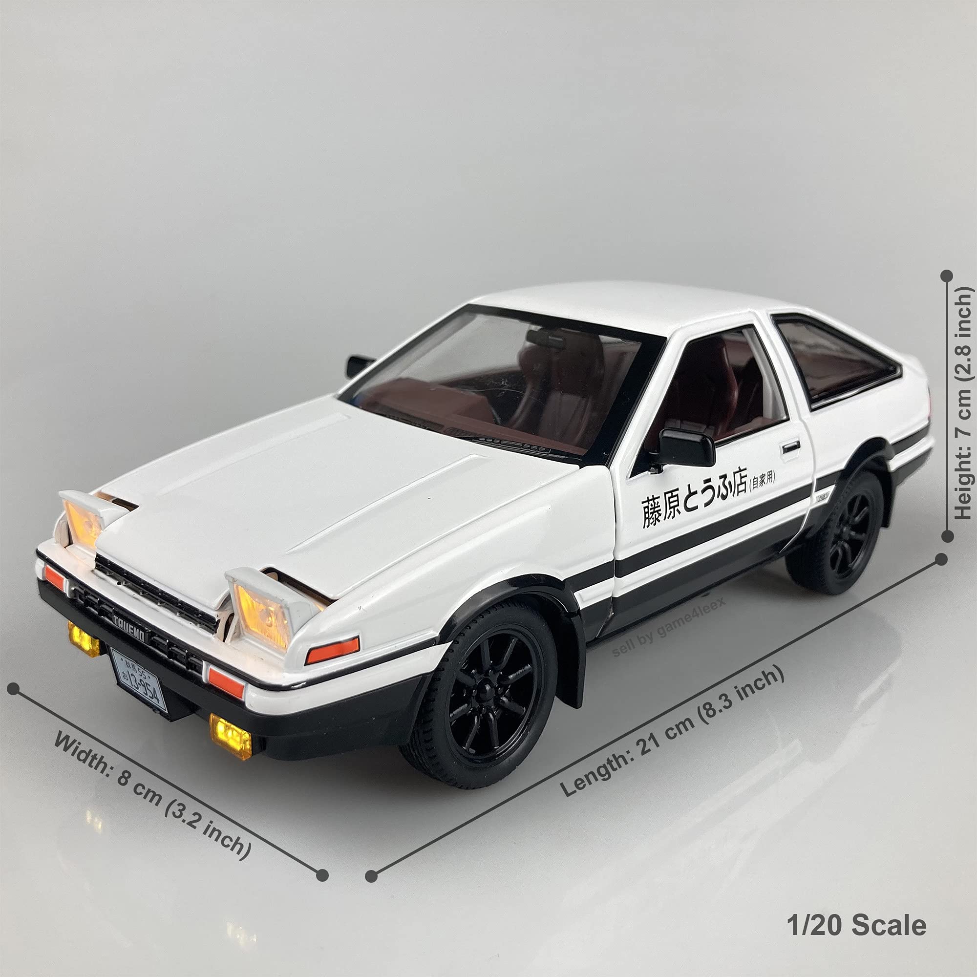 Buy 1:20 Scale MiniAuto Initial D Trueno AE86 Sprinter Alloy Diecast ...