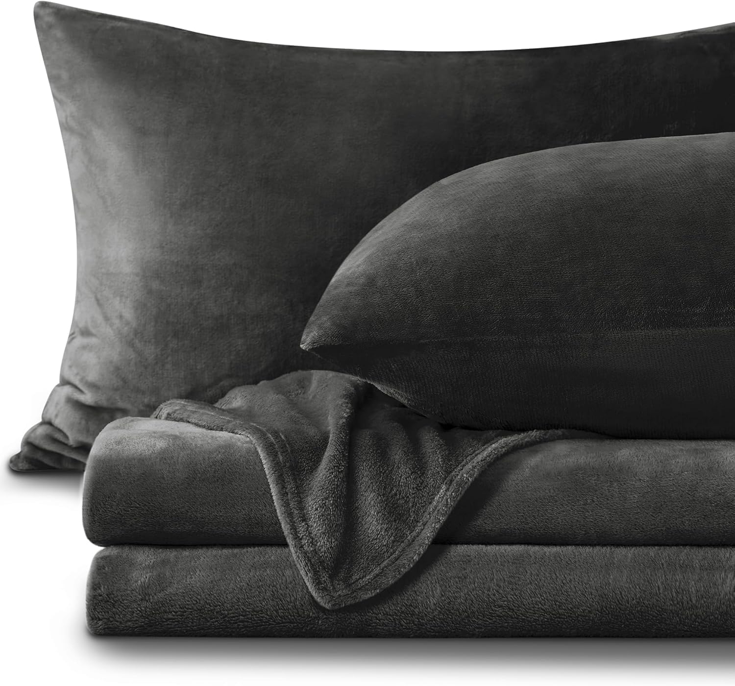 BEDELITE Fleece Sheets King Size Bed Set, Super Soft and Warm Plush ...