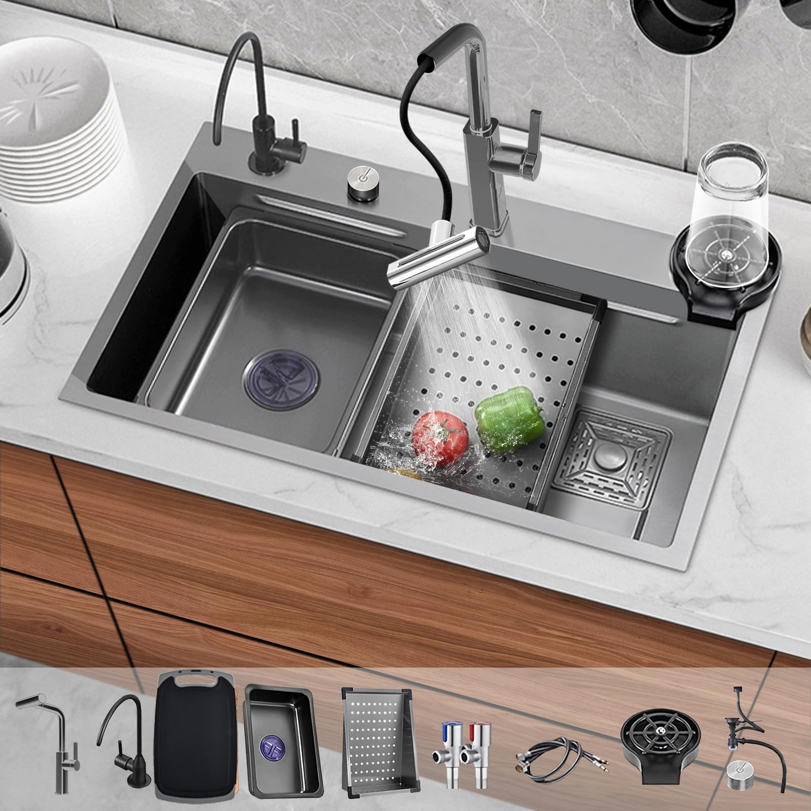 KACOTA Fregadero De Cocina,75 x 45 x 22cm,Tarjas para Cocina Acero ...