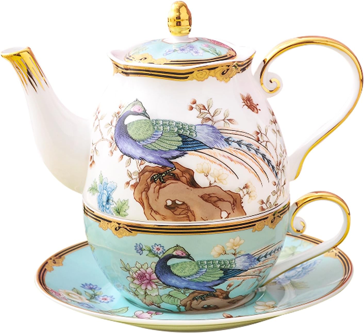 Amazon.com | Pimpernel Tea For One Cup Mug Saucer Teapot Set In ...