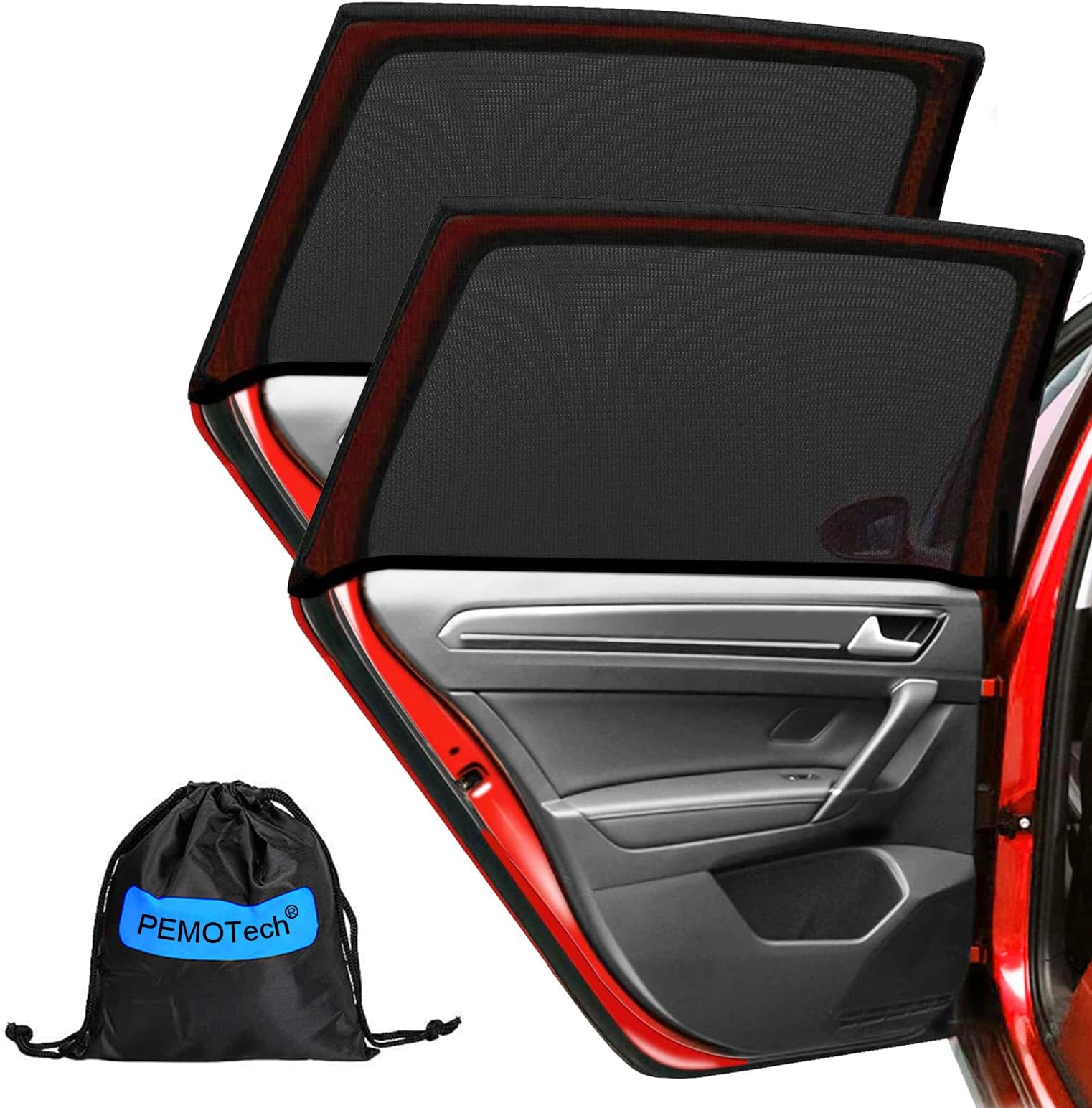 Baby Car Sun Shade, PEMOTech Car Sun Shade (Pack of 2) for Kids, Double ...