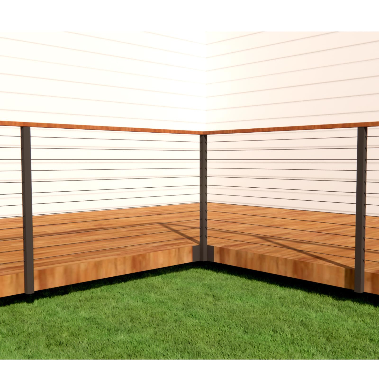 Snapklik.com : Senmit Cable Railing Inner Corner Post Fascia Mount ...