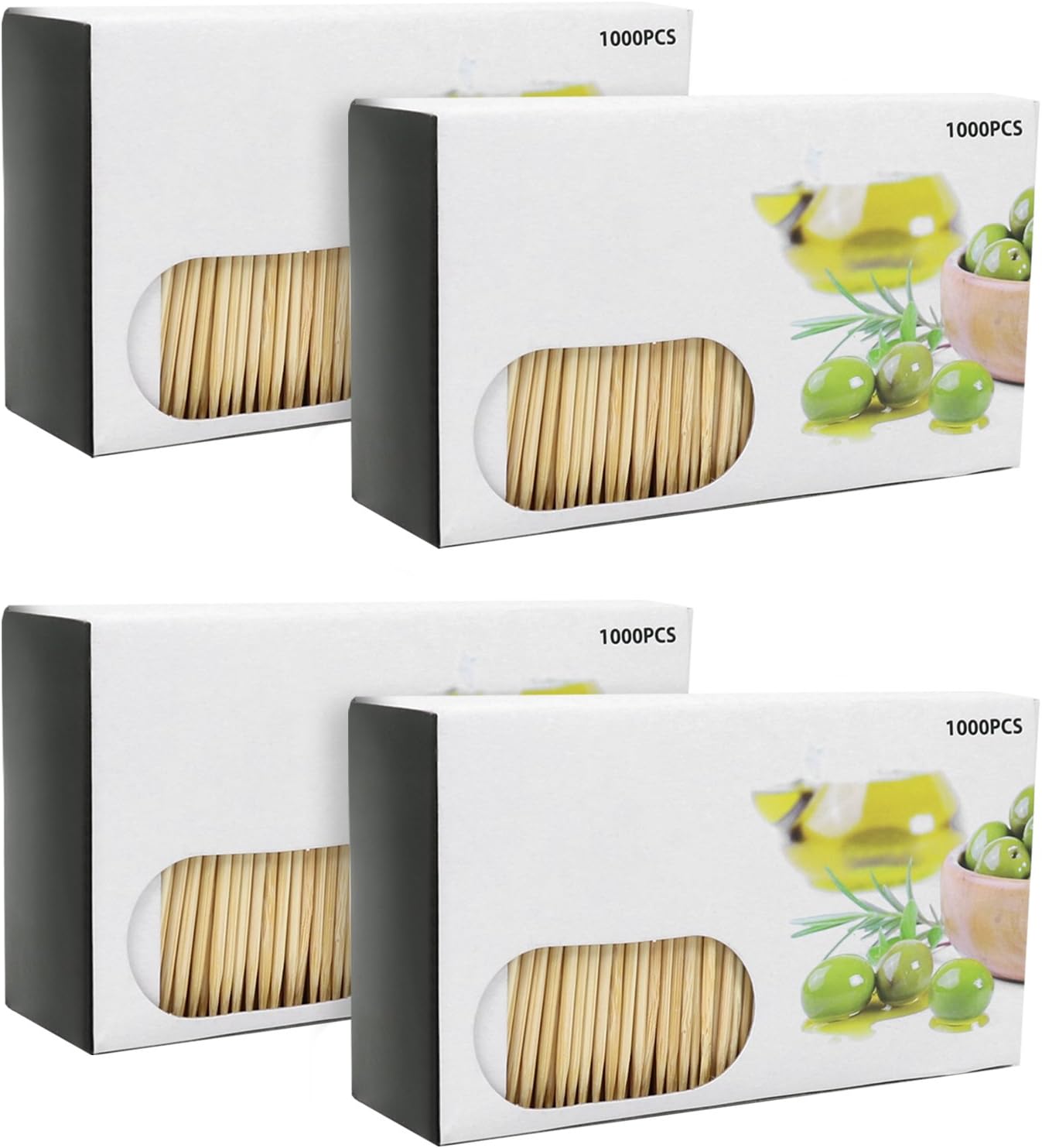 com-four® 4000x wooden toothpicks - toothpicks 6.5 cm - wooden cocktail ...