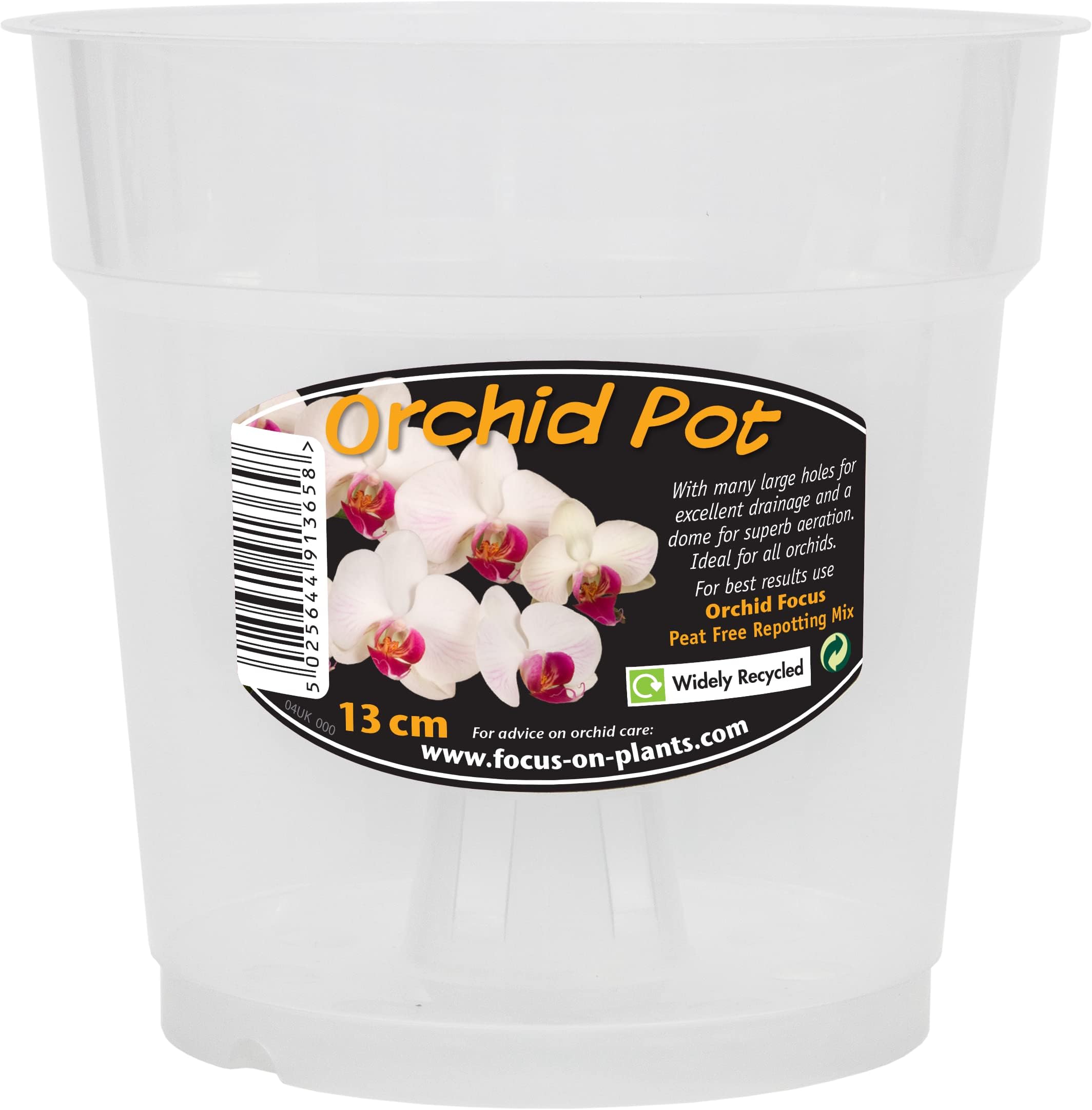 Clear Orchid Pot, 13cm - Clear Plant Pots for Orchids - Plastic Orchid ...