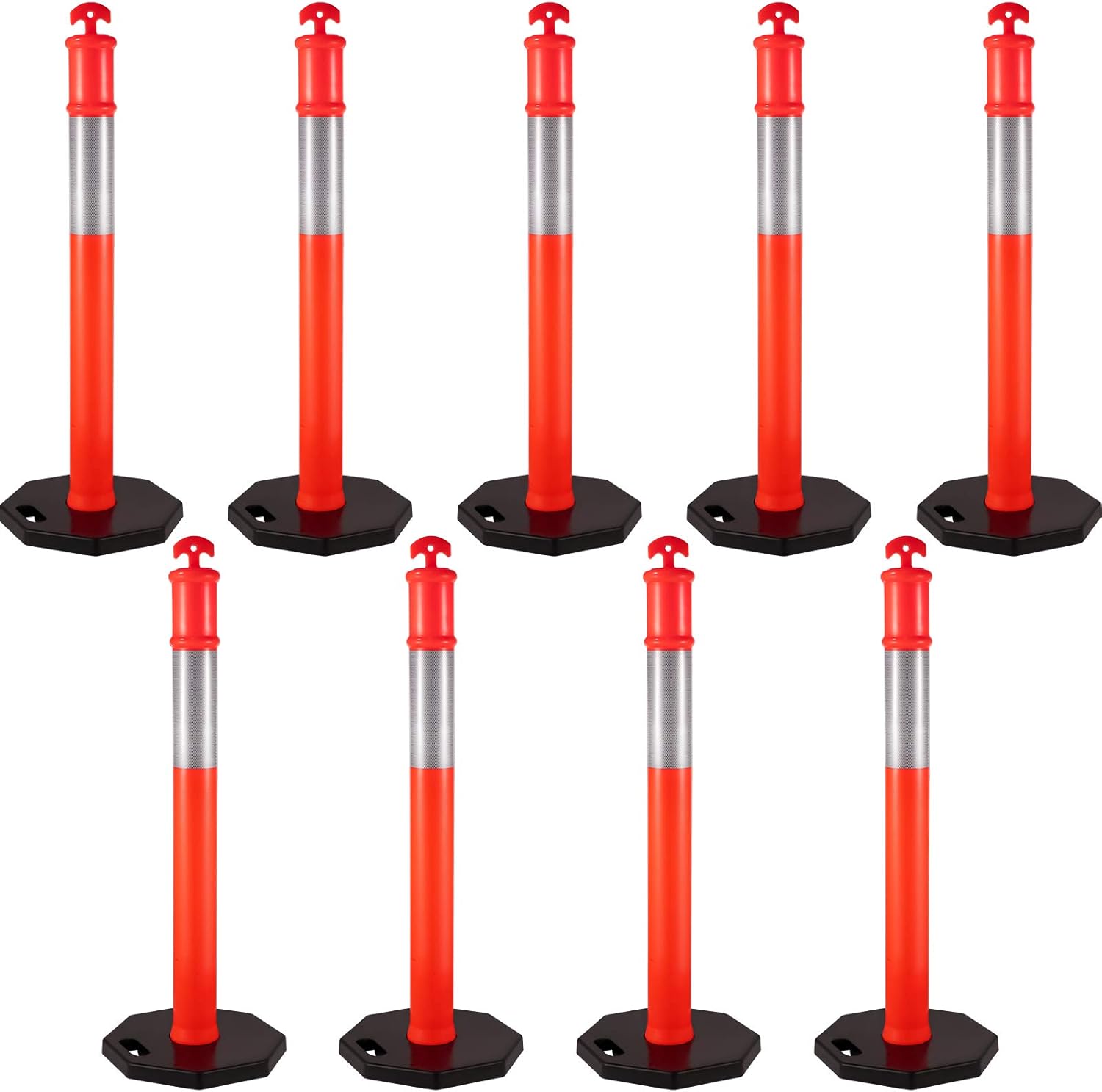 VEVOR Traffic Delineator Posts 44 Inch Height Channelizer Cones Orange ...