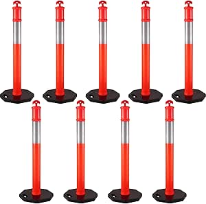 VEVOR Traffic Delineator Posts 44 Inch Height Channelizer Cones Orange ...