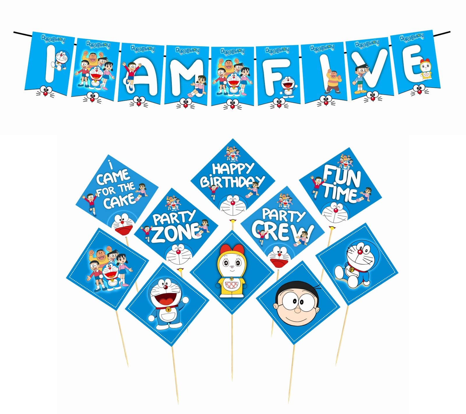 Buy Partyzon Doremon Theme Props Banner Swirls for Doremon Theme ...