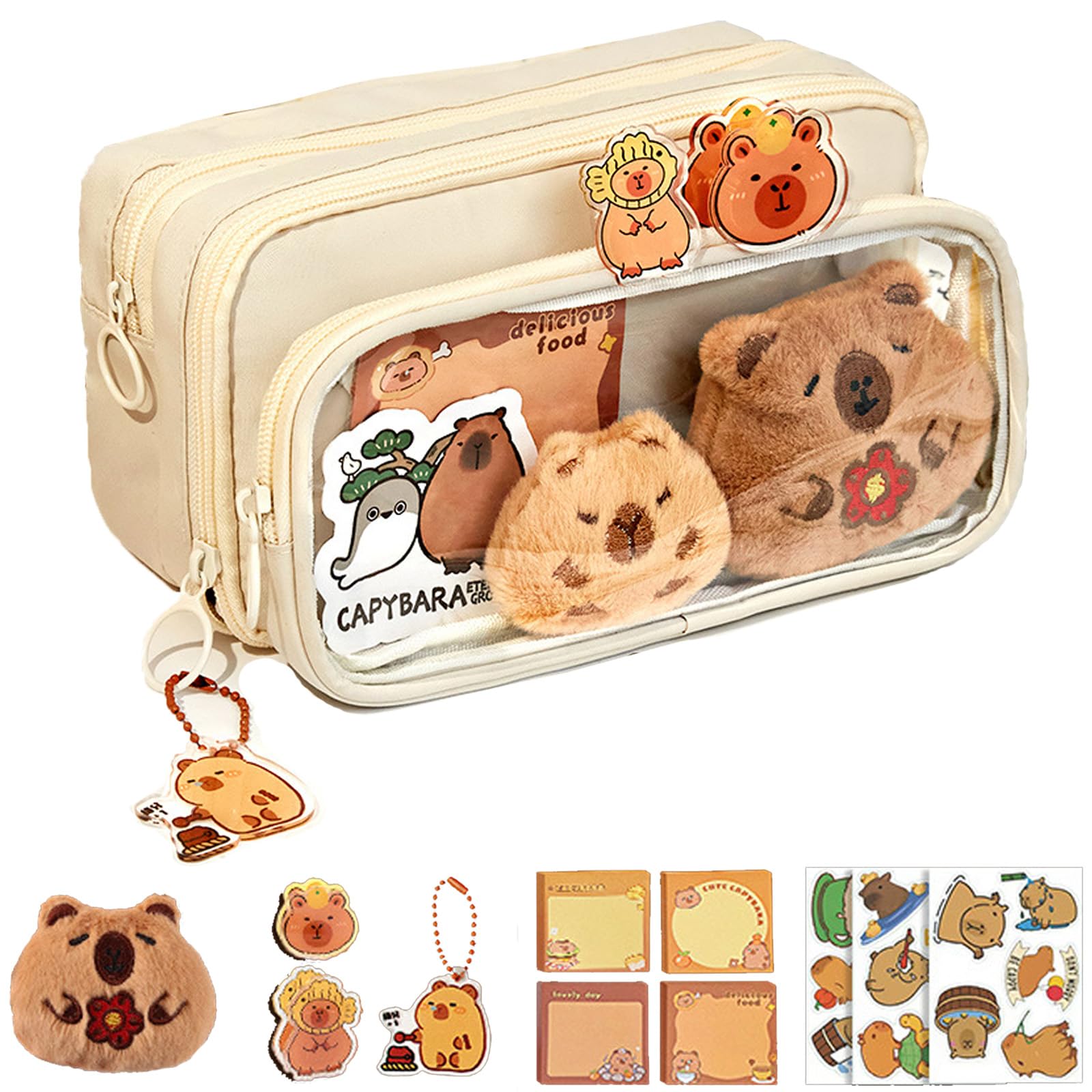 Cute Capybara Pencil Case, Multi-Layer Large Capacity Capybara Pencil ...