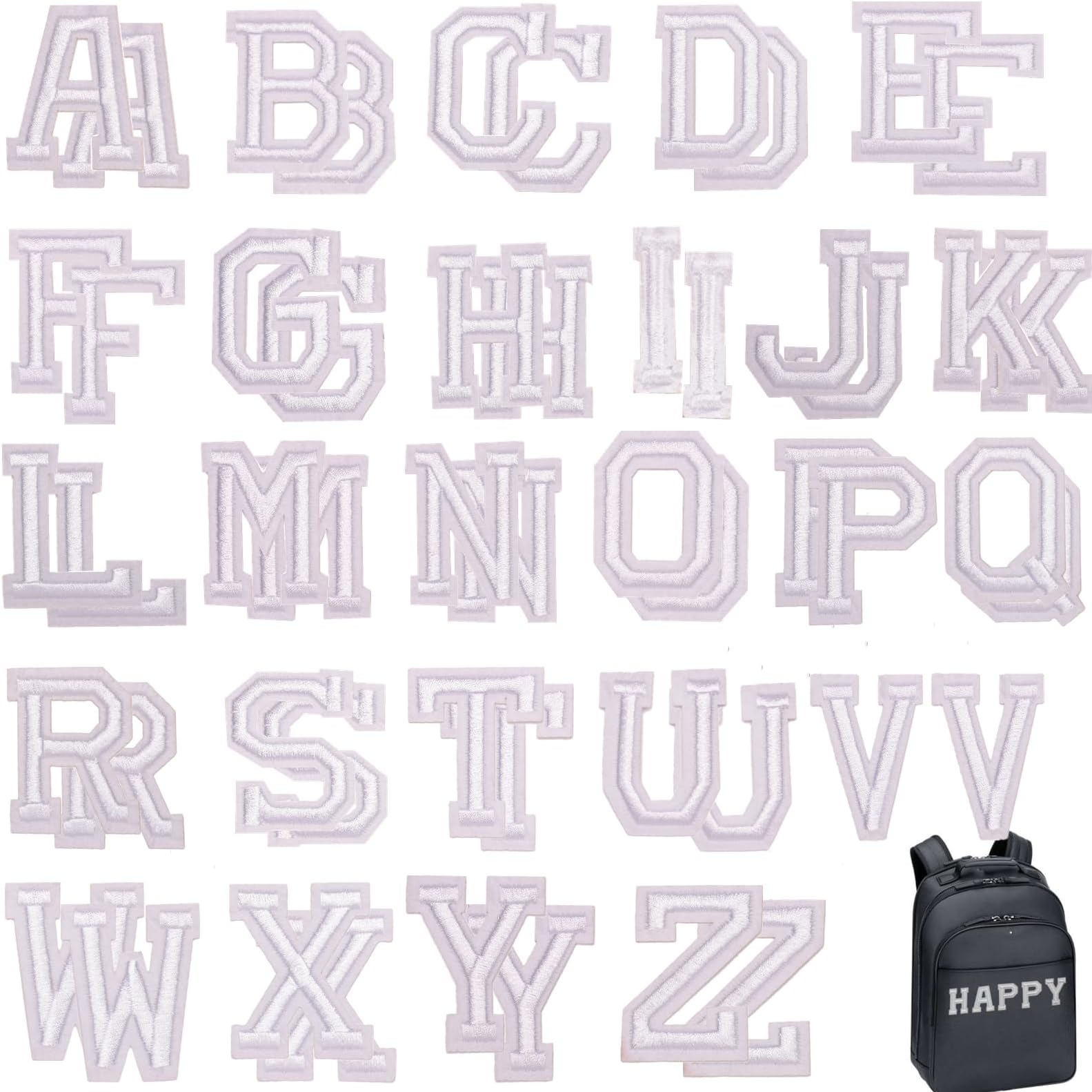 Amazon.com: 52Pcs Iron on Letter Patches Alphabet Embroidered Patch ...