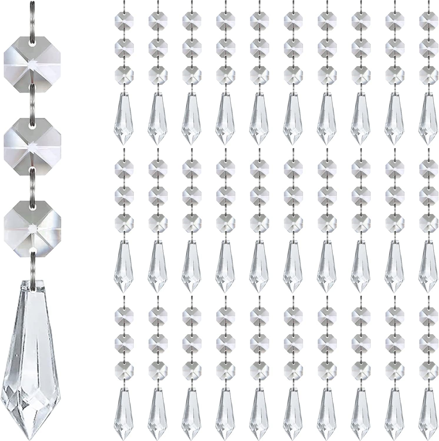 Amazon.com: Jishi Hanging Crystals 30-Pack Centerpieces Decorations ...