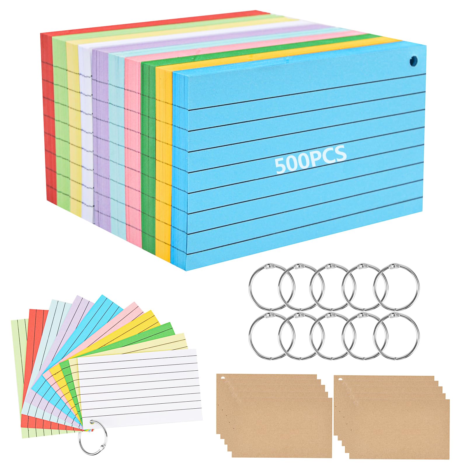 Pre Punched Cards Color Coded Index Sheet With One Punch Out