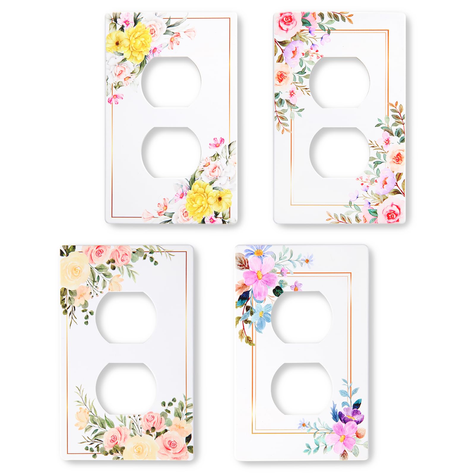 FANYINTY Classic Floral Pattern Design Style Screwless Decorative Wall ...