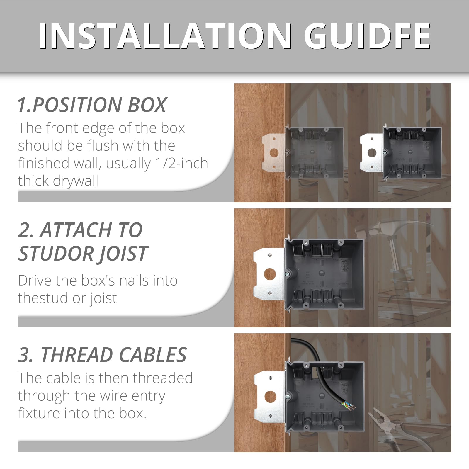 Snapklik.com : AIRTAK Double Gang Adjustable Electrical Outlet Box,34 ...