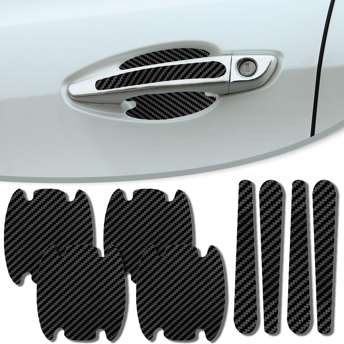 Amazon.com: Honibaoto Car Door Handle Scratch Protectors, 8 PCS Carbon ...