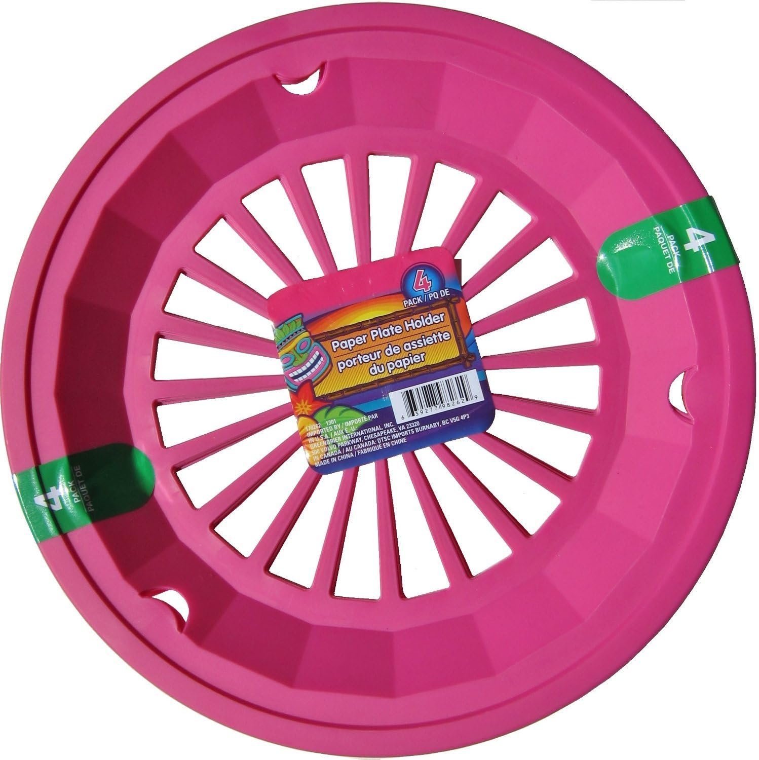 Hot Pink 10 3 8 Plastic Paper Plate Holders Set Of 4 Amazon co uk hot-pink-10-3-8-plastic-paper-plate-holders-set-of-4-amazon-co-uk