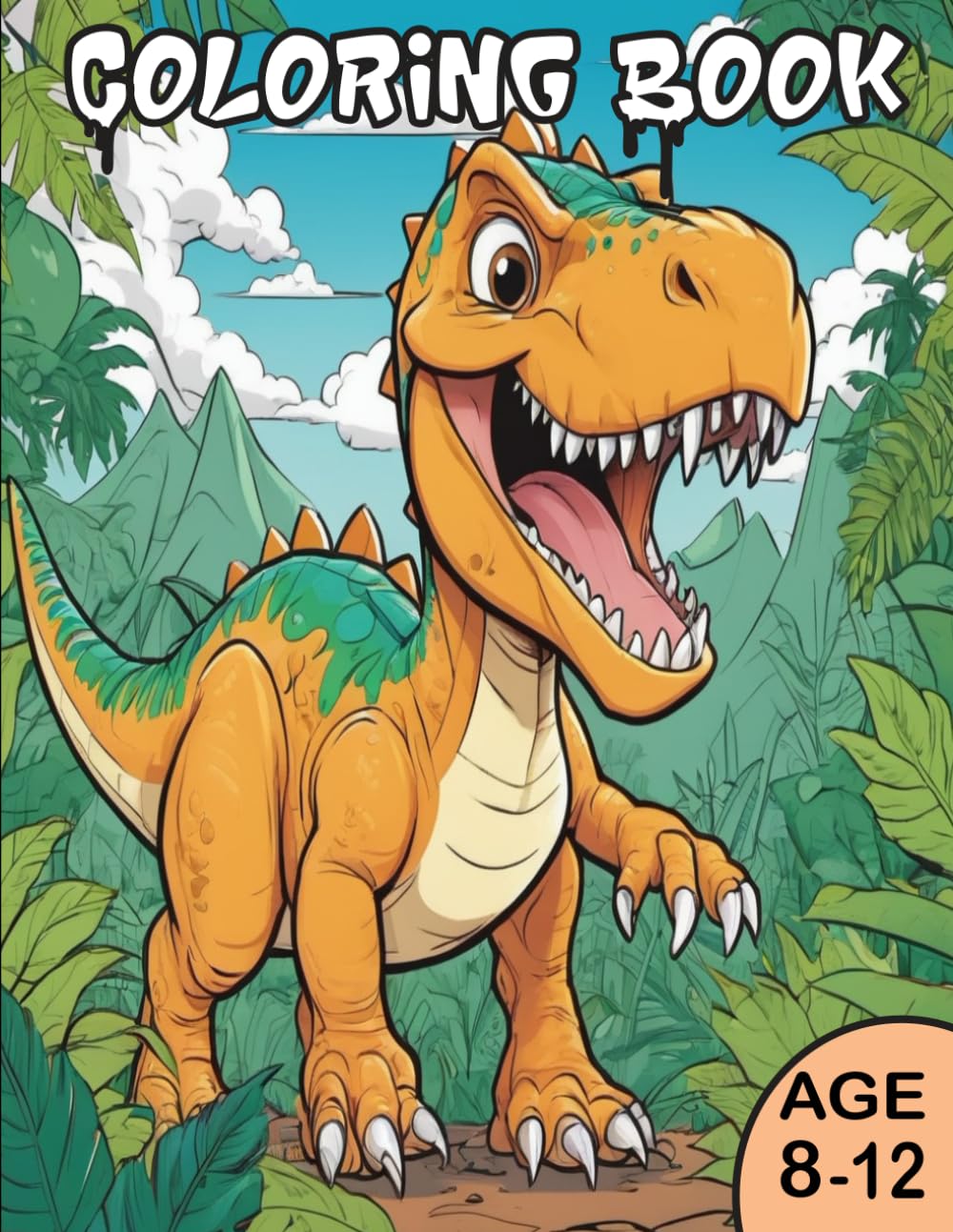 Kids' Coloring Book For ROARING REX: Fantastic Dinosaur Coloring Book ...