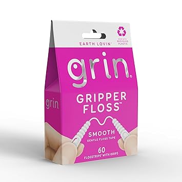 Amazon.com : GRIN Gripper Floss, Individually Wrapped Smooth Dental ...