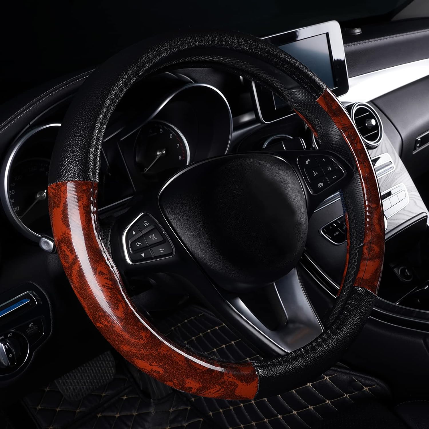 Amazon MICTOC 15 Inch Steering Wheel Cover For Car Wood Grain Amazon MICTOC 15 Inch Steering Wheel Cover For Car Wood Grain