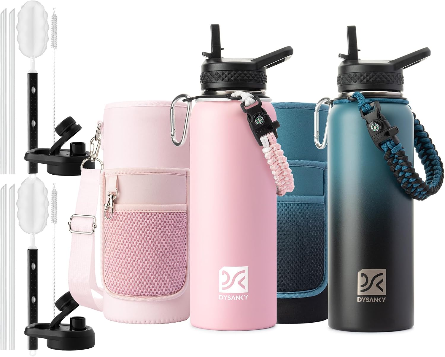 Amazon.com: Insulated Water Bottle 40oz with Carrier Bag and Paracord ...