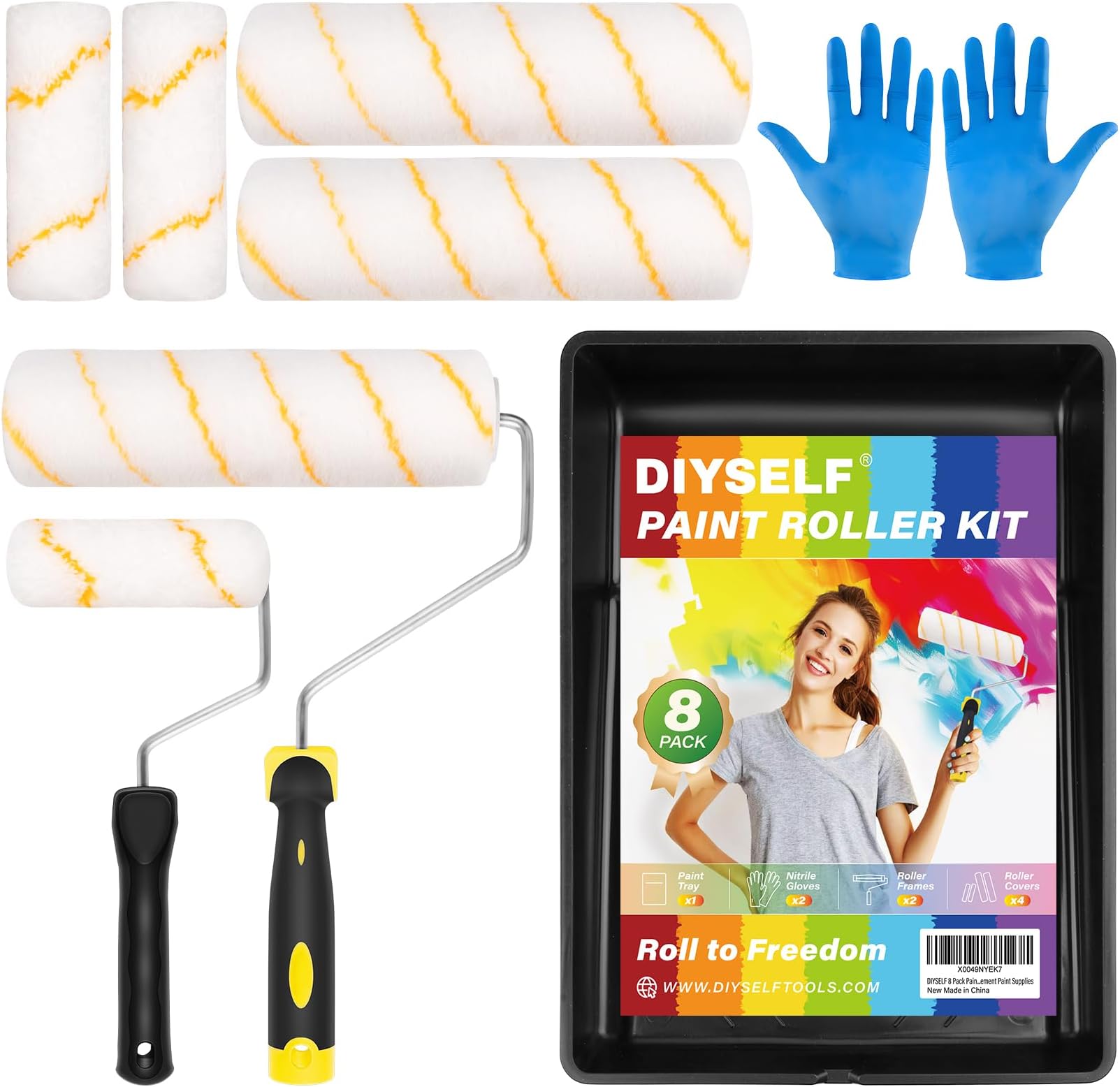 Amazon.com: Bates- Paint Roller Kit, 9 pcs, 6-Inch Foam Paint Roller ...