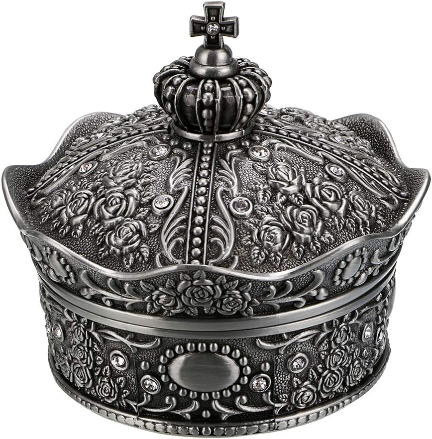 Amazon.com: FASHIONCRAFT Golden Cross Rosary Box - 2.75” Trinket Box ...