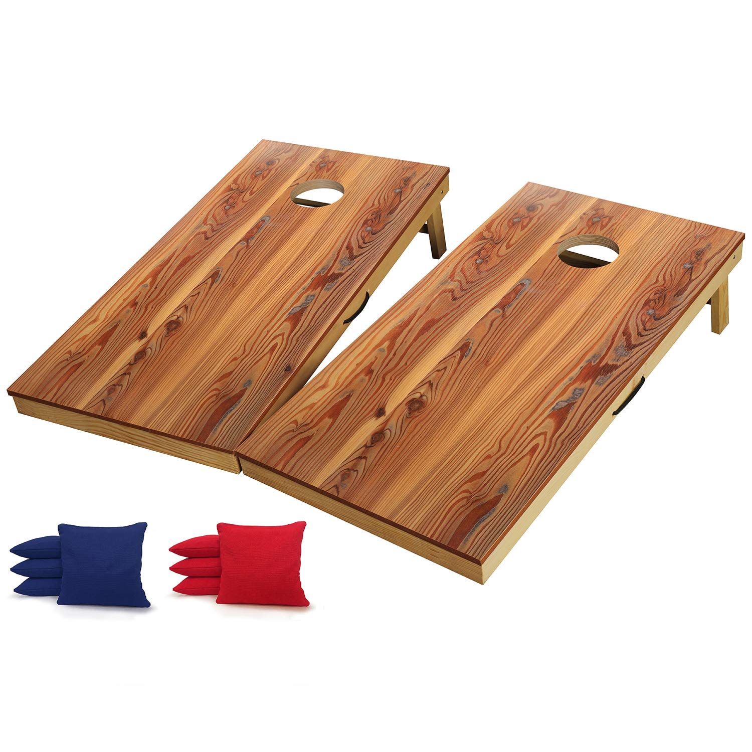 Buy OOFIT Foldable Wood Cornhole Set Waterproof Bean Bag Toss Game Set ...