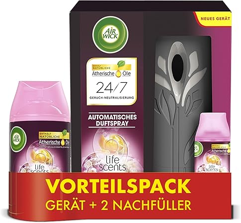 Air Wick Freshmatic Max – Vorteilspack mit Gerät und 2 Nachfüllern – Batteriebetrieben – Duft ...