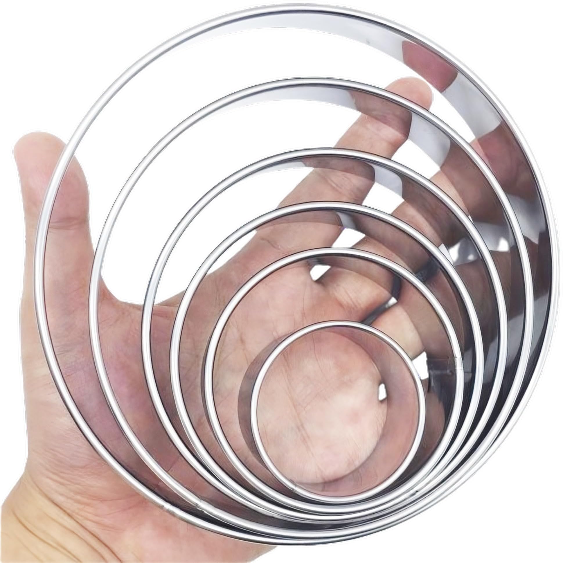 Amazon.com: 5 Pieces Round Cake Ring Set Biscuit Cutter Circle Cookie ...